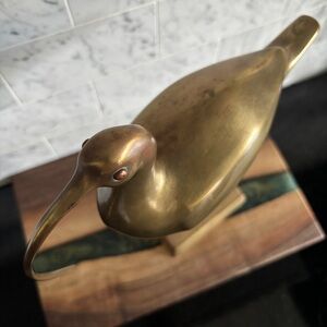 Accents | Vintage Mcm Brass Curlew Shore Bird Figurine Statue | Poshmark